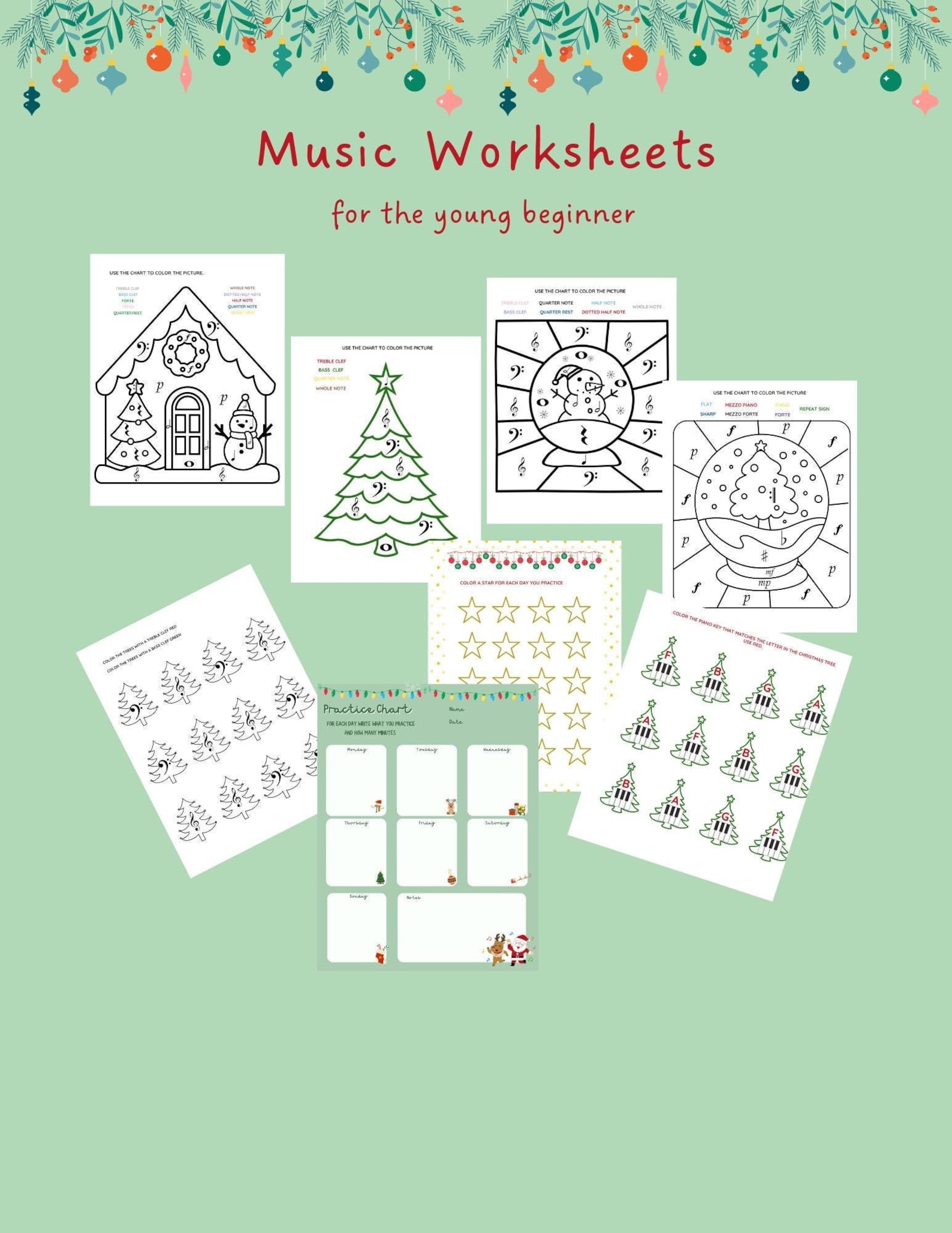 Christmas Music Worksheets Coloring Worksheets Piano Worksheets ...