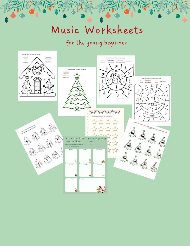 Christmas Music Worksheets Coloring Worksheets Piano Worksheets ...