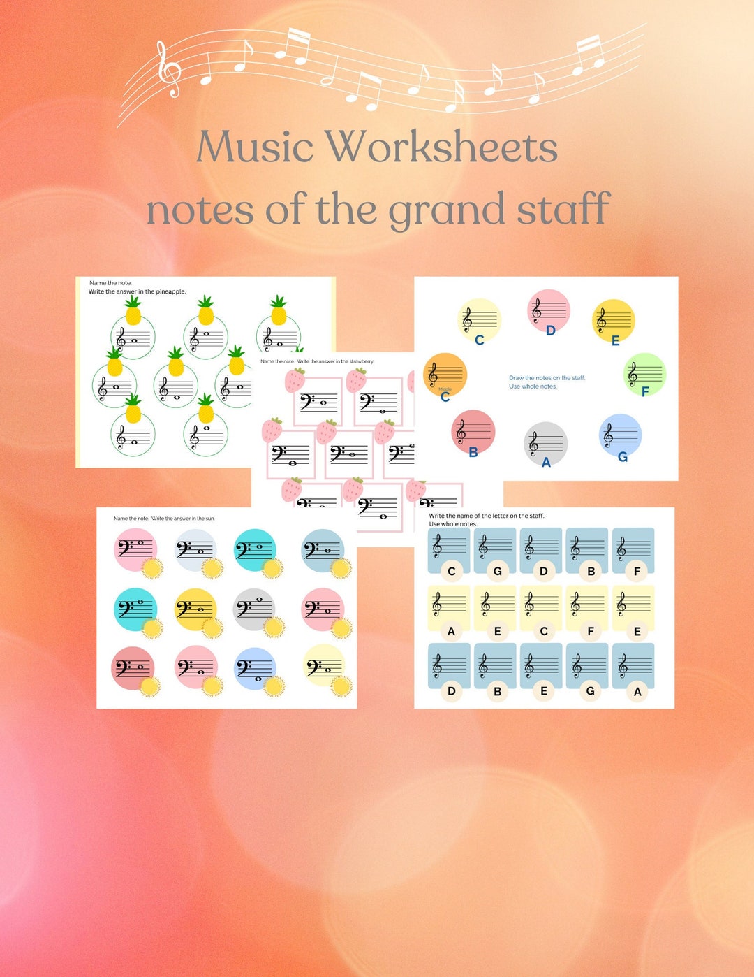 Music Theory Worksheets Music Printable Piano Homework Music Lesson ...