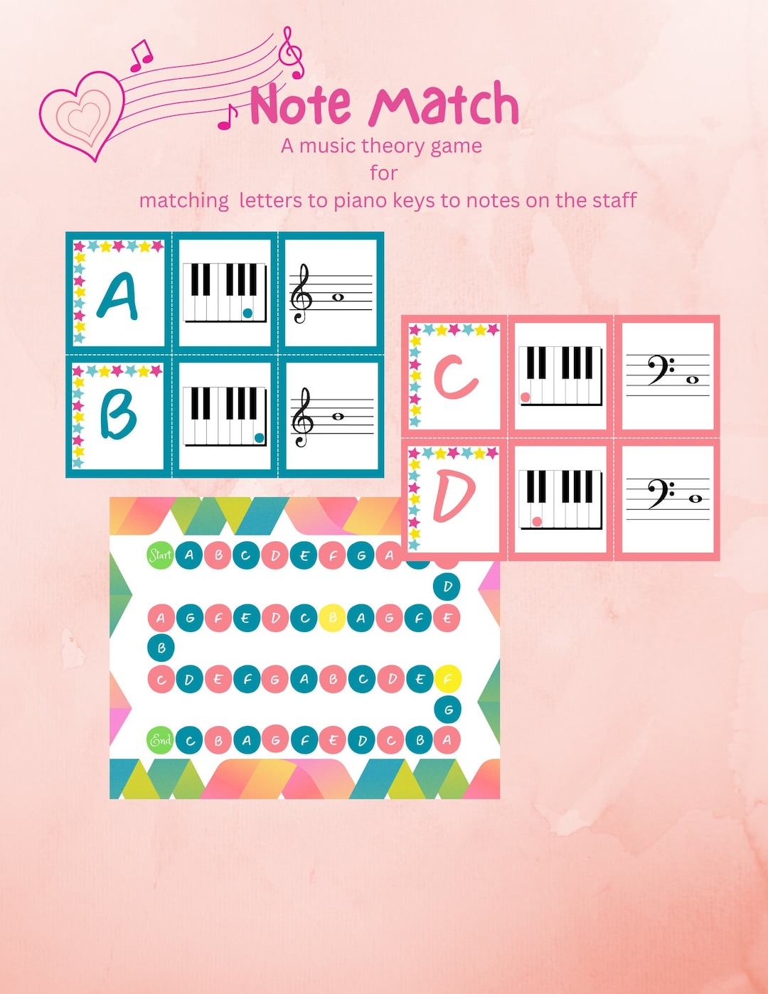 Music Note Match Music Education Music Theory Game Group Piano Lessons ...