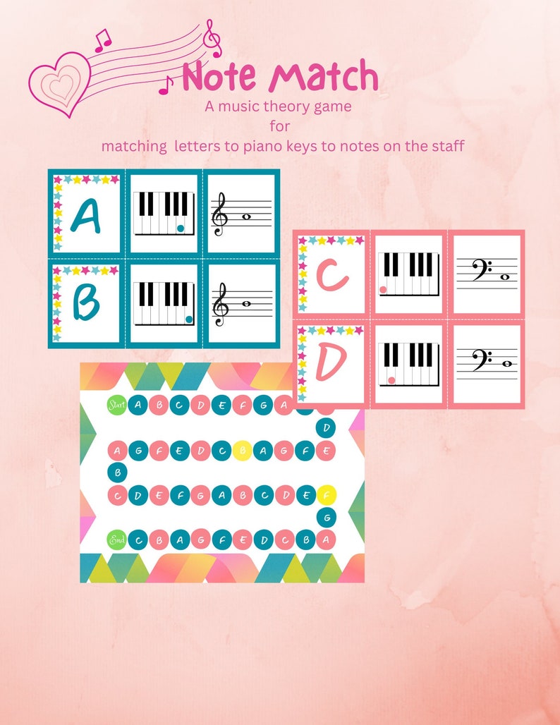 Music Note Match Music Education Music Theory Game Group Piano Lessons ...