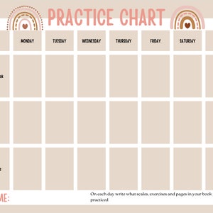 Music Practice Tracker Scale Tracker Repertoire List Piano Lesson Music ...