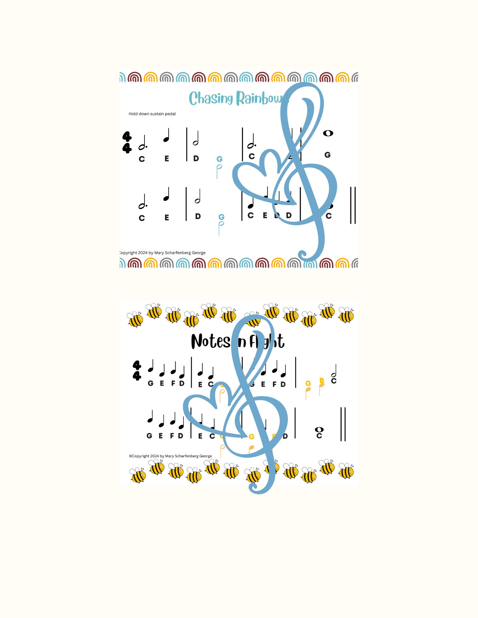 Piano Solos for Kids Pre Reading Piano Solos Kindergarten Piano Pre-k ...