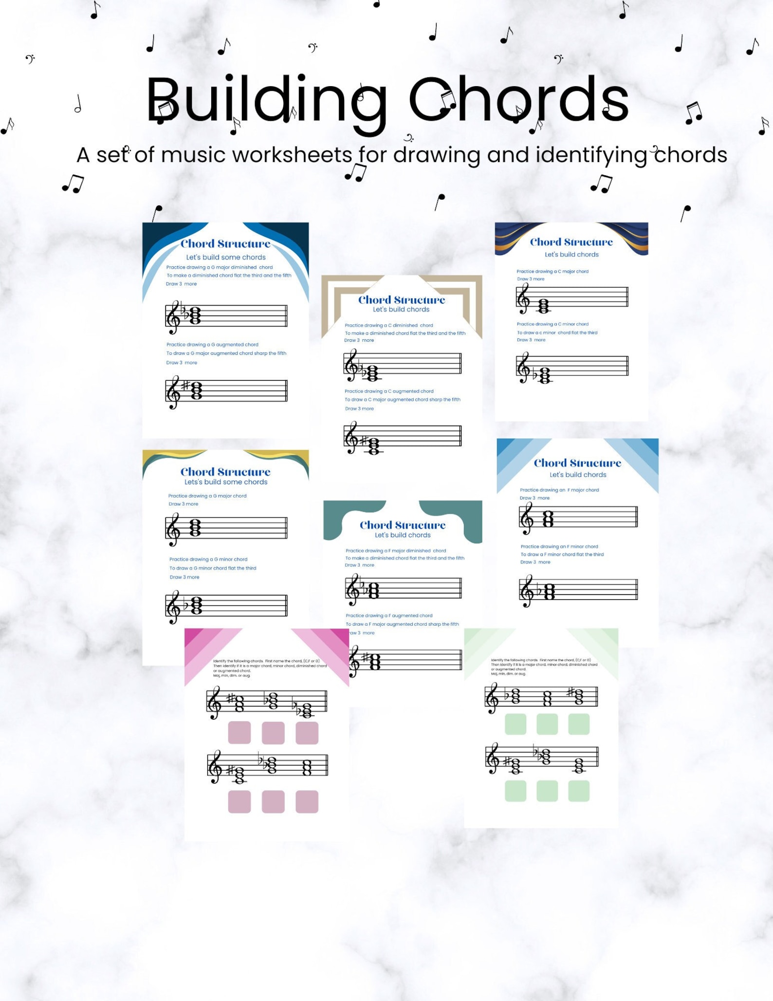 Piano Worksheets Building Chords Music Worksheets Homeschool Worksheets ...