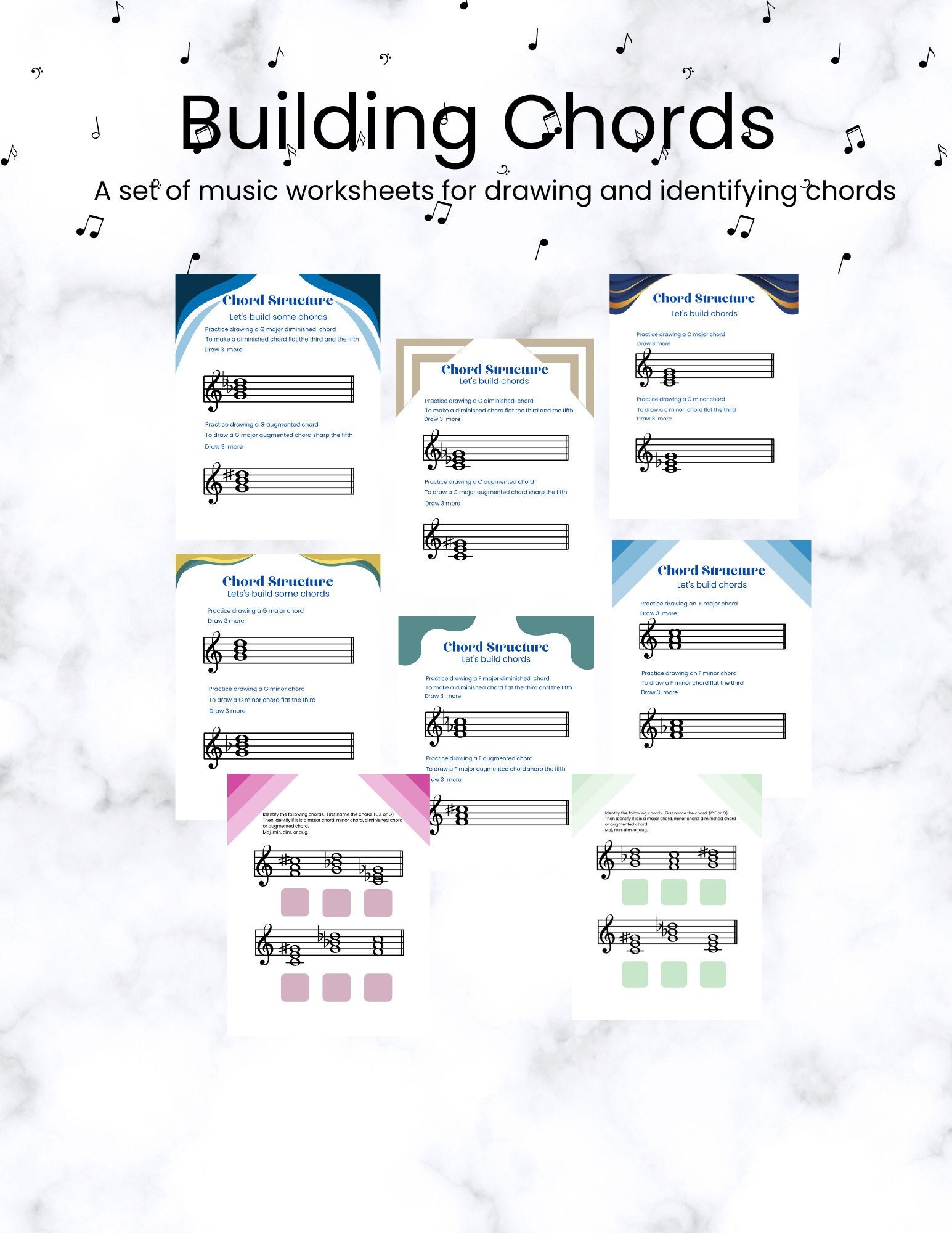 Piano Worksheets Building Chords Music Worksheets Homeschool Worksheets ...