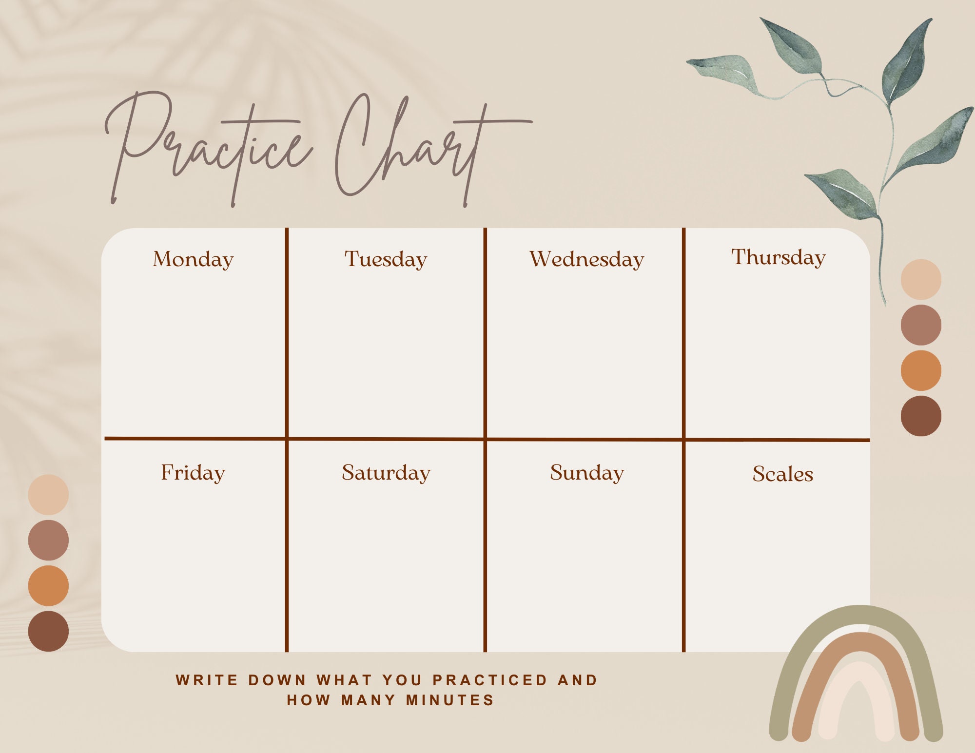 Music Practice Tracker Scale Tracker Repertoire List Piano Lesson Music ...