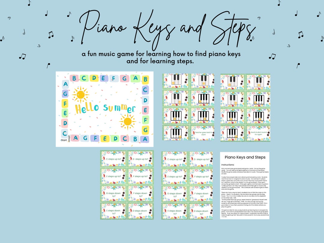 Piano Game Music Game Piano Keys Homeschool Game Piano Lesson Activity ...