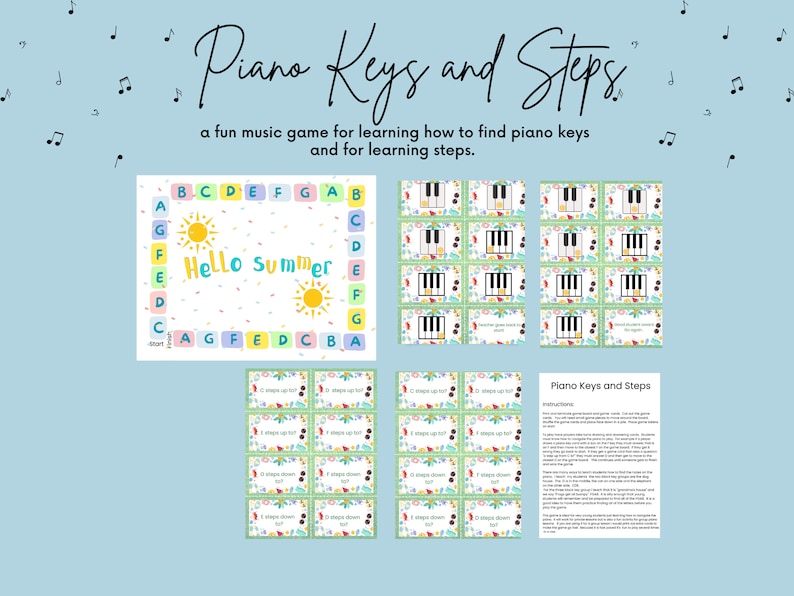 Piano Game Music Game Piano Keys Homeschool Game Piano Lesson Activity ...