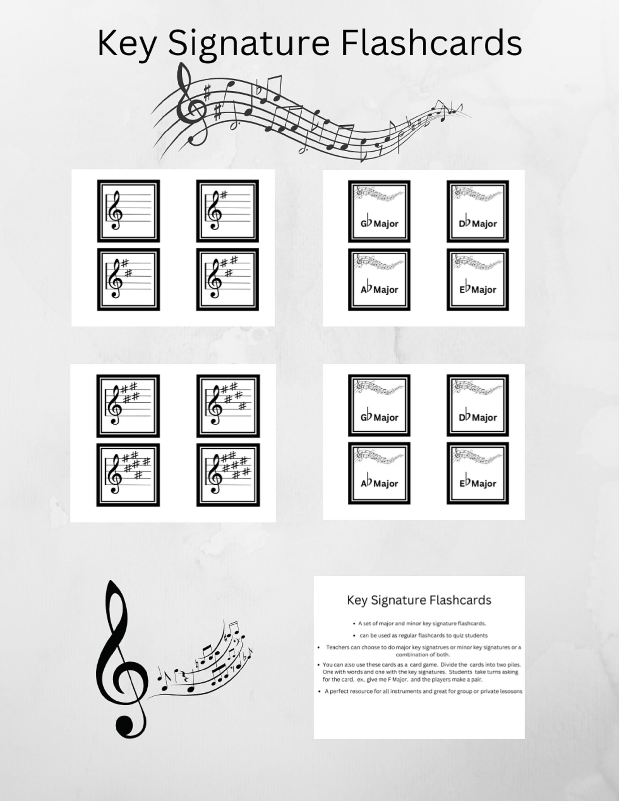 Key Signature Flashcards Piano Lessons Music Lessons Music Flashcards ...