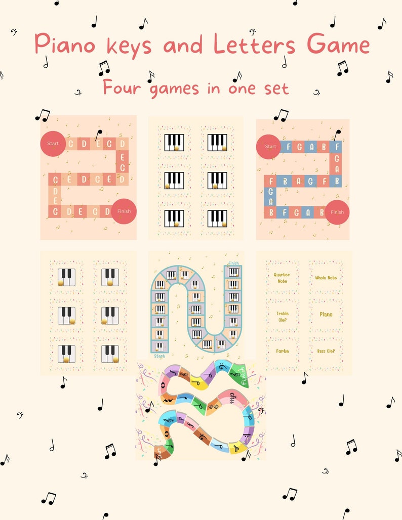 Piano Keys and Letters Piano Game Music Game Music Theory Game ...