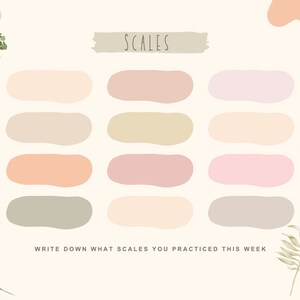 Music Practice Tracker Scale Tracker Repertoire List Piano Lesson Music ...