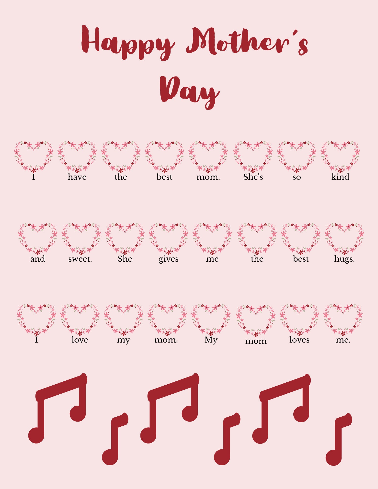 Mother's Day Composition Piano Lesson Activity Music Lesson Homeschool ...