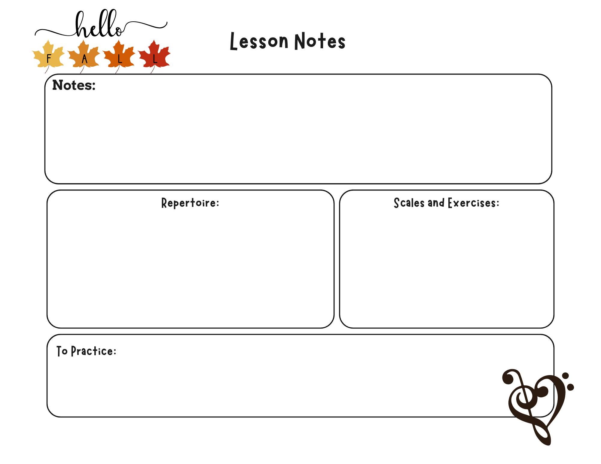 Music Lesson Practice Tracker Lesson Notes Music Lesson Piano Lesson ...