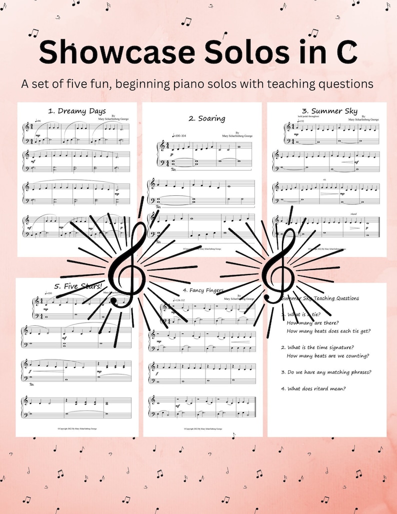 Piano Solos Piano Lessons Beginning Piano Pieces Easy Piano Solos for ...