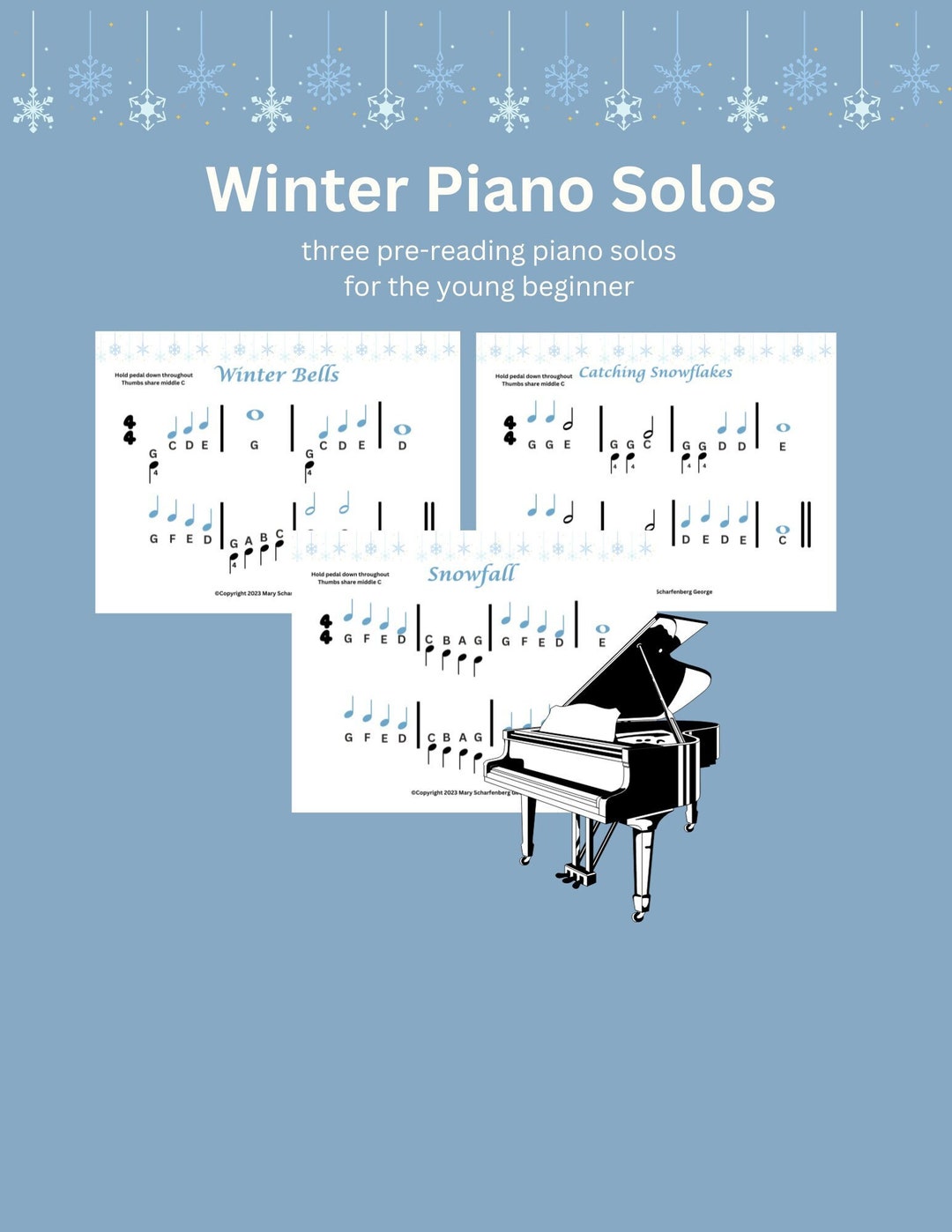 Piano Solos Winter Piano Solos Kindergarten Piano Pre Reading Piano ...