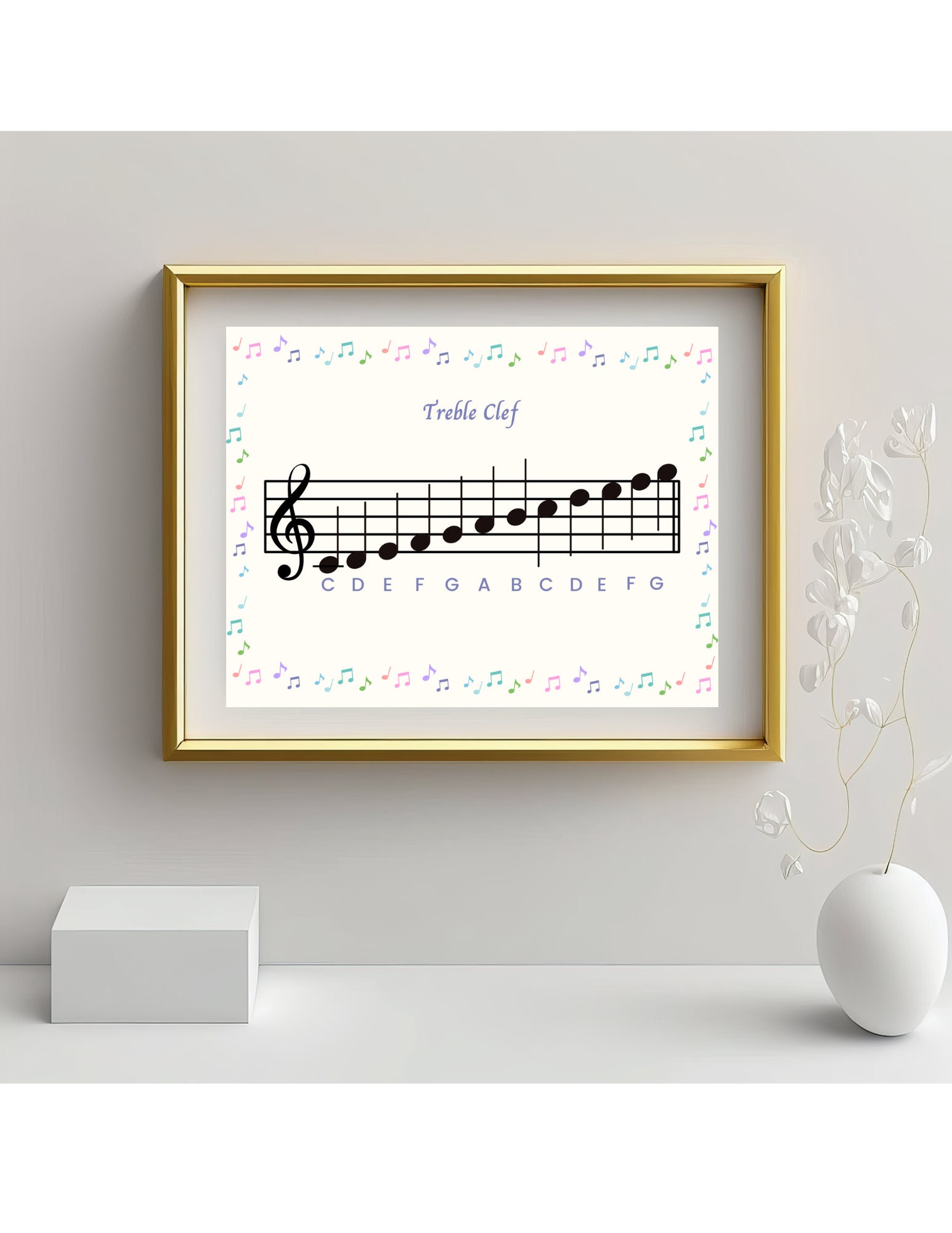 Music Notes Classroom Decor Printable Wall Art Homeschool Room Piano ...