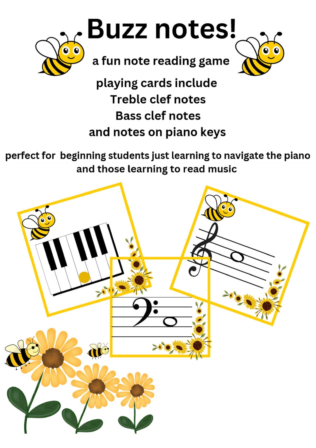 Buzz Notes Music Game Piano Game Music Education Piano Lessons Group ...