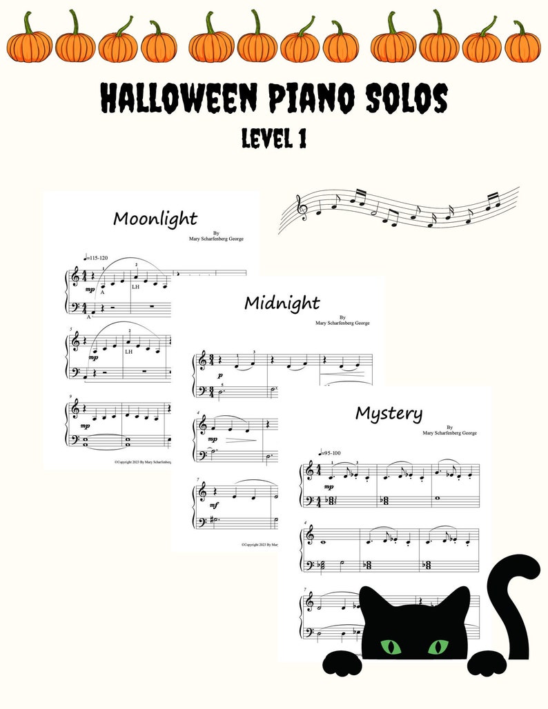 Halloween Piano Solos for Kids Solo Piano Sheet Music Piano Lessons ...