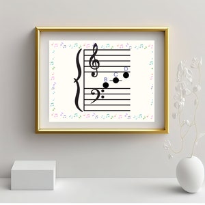 Music Notes Classroom Decor Printable Wall Art Homeschool Room Piano ...