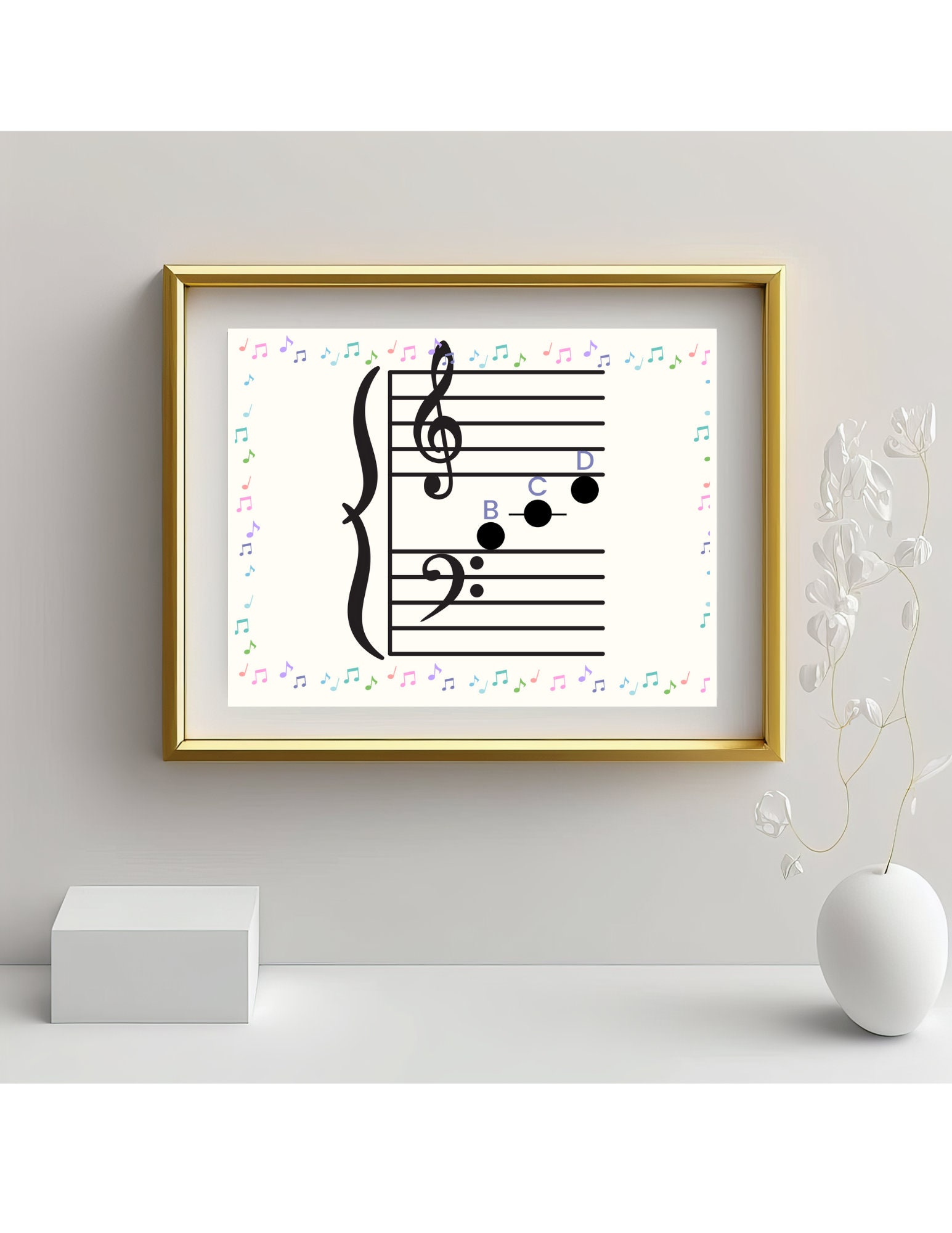 Music Notes Classroom Decor Printable Wall Art Homeschool Room Piano ...