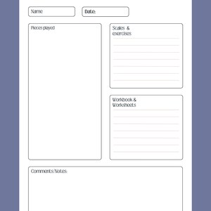 Music Assignment Printable. Music Lesson Piano Lesson Music Teacher ...