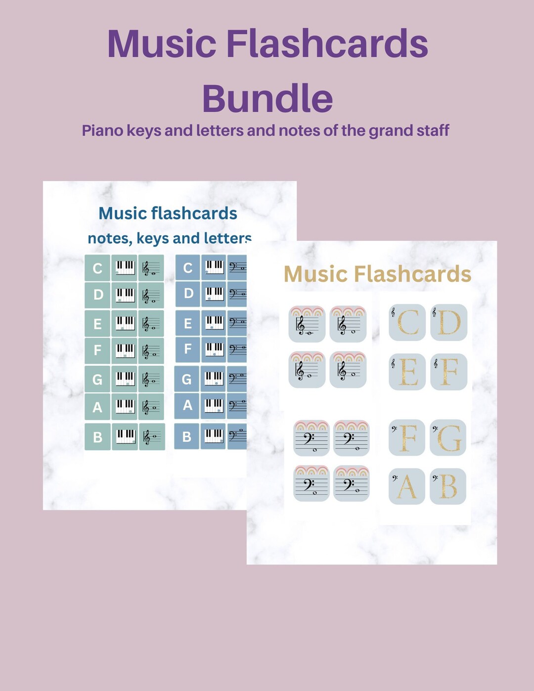 Music Flashcards Piano/music Lessons Piano Teachers Homeschool ...