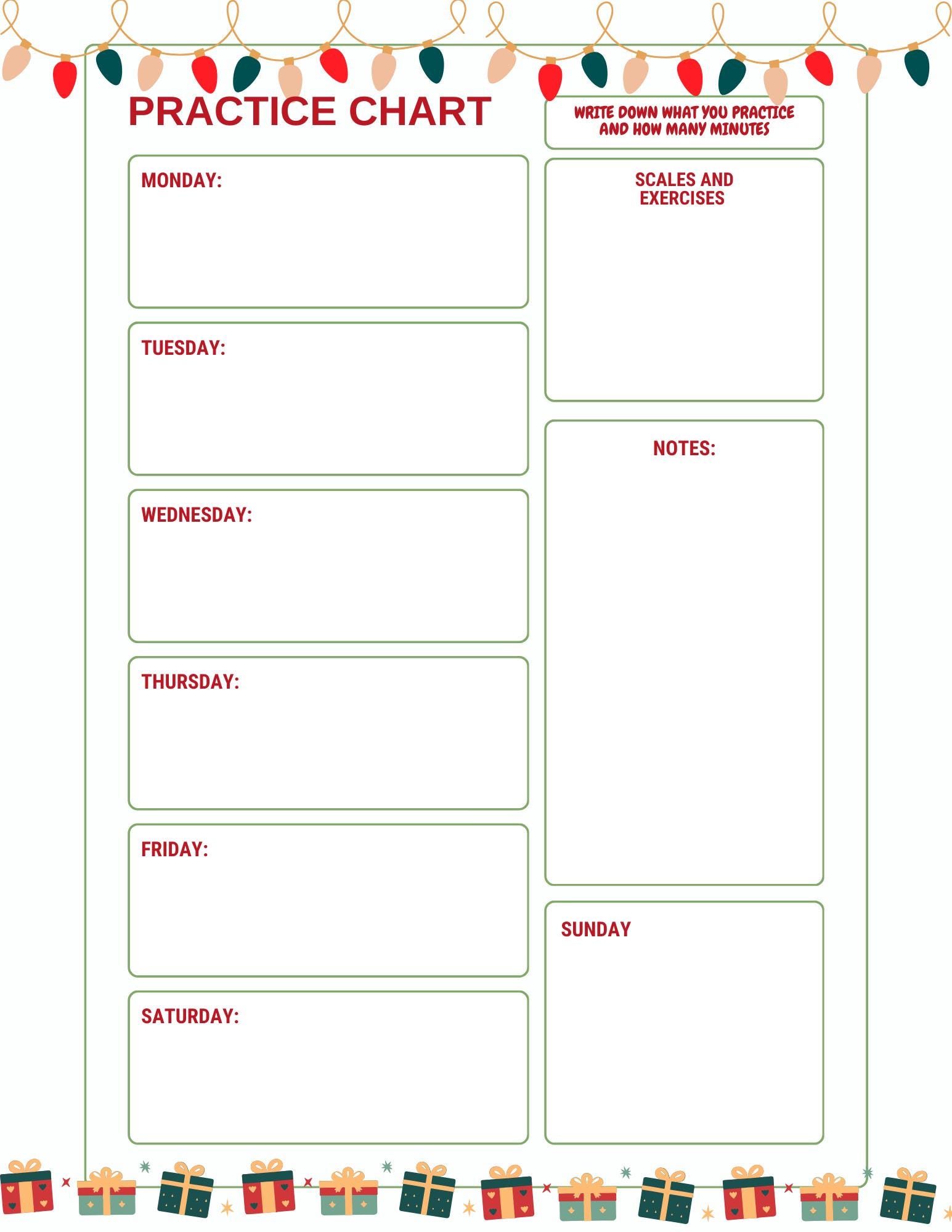Music Lesson Practice Charts Lesson Notes Music Lesson Piano Lesson ...