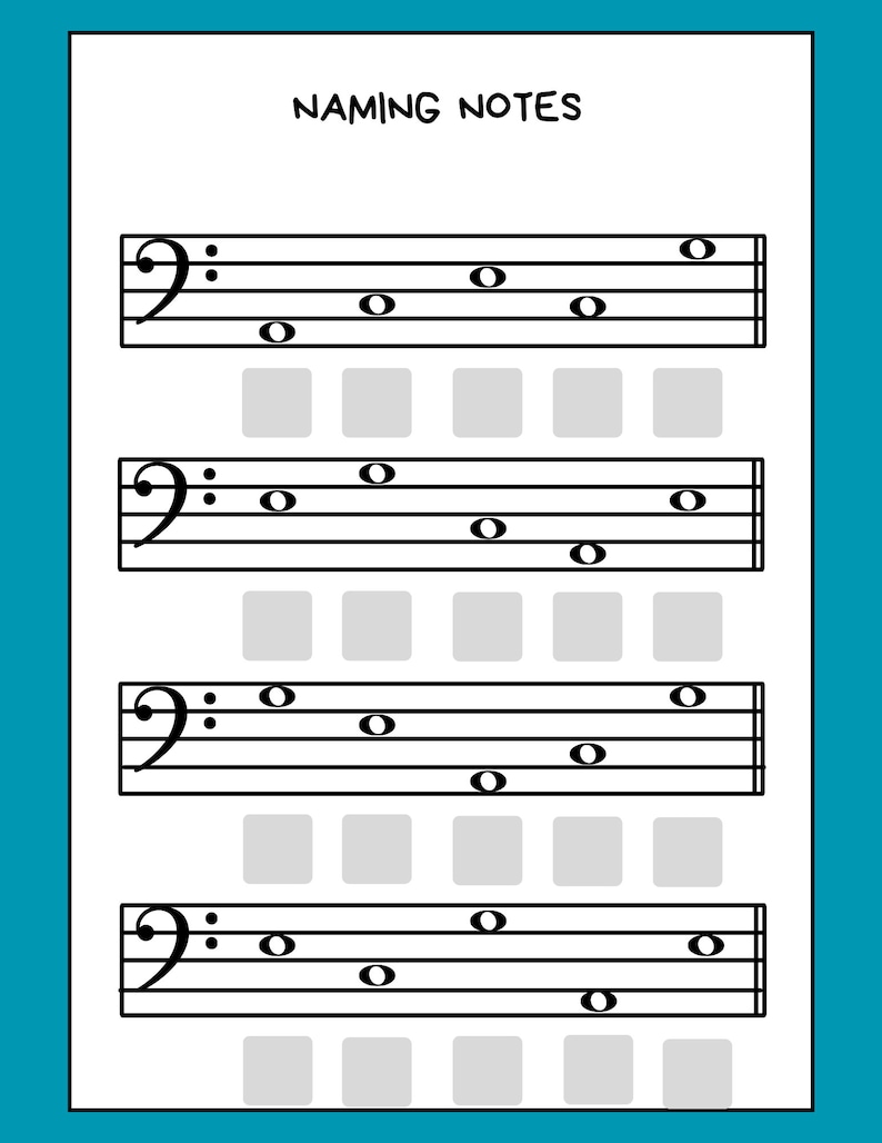 Music Worksheets Basic Note Reading Treble Clef Worksheets Bass Clef ...