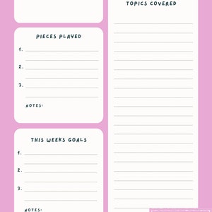 Music Assignment Sheets Piano Lessons Music Lessons Teacher Printable ...