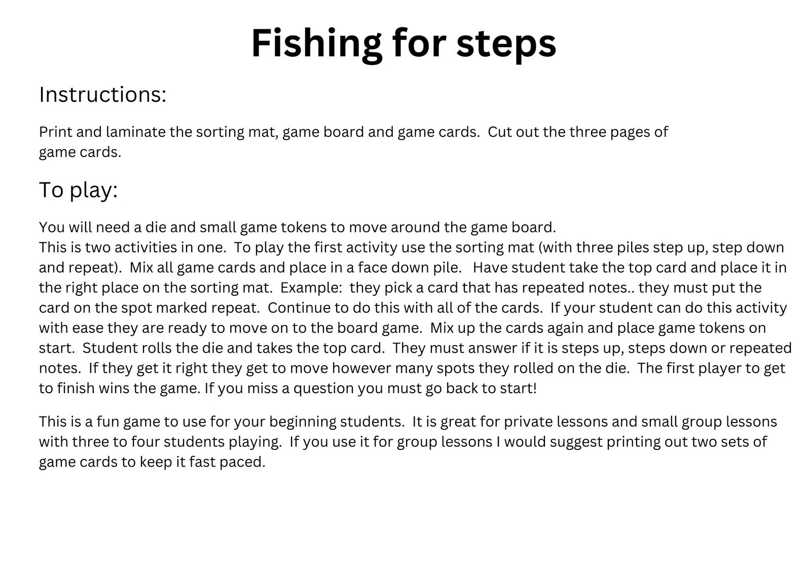 Music Board Game Piano Lessons Music Lessons Group Piano Group Music ...