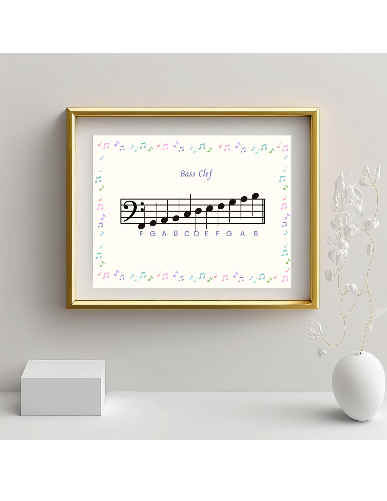Music Notes Classroom Decor Printable Wall Art Homeschool Room Piano ...