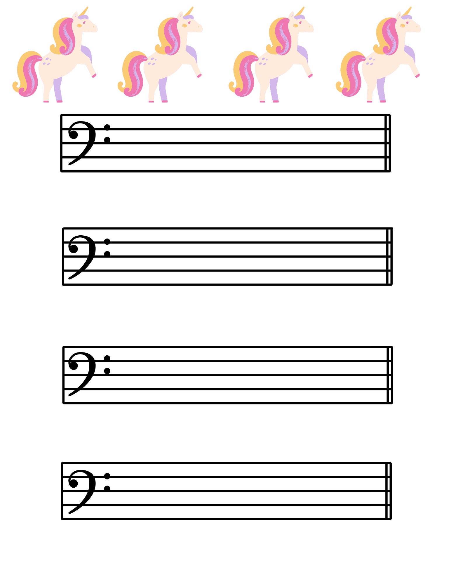 Manuscript Paper for Kids Manuscript Paper to Print Music Lesson Piano ...