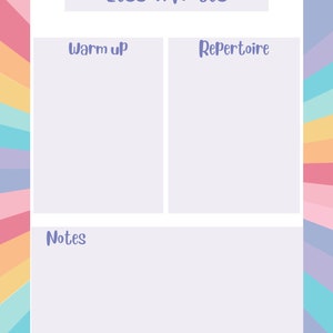 Music Lesson Tracker Music Assignment Sheet Music Printable Lesson ...