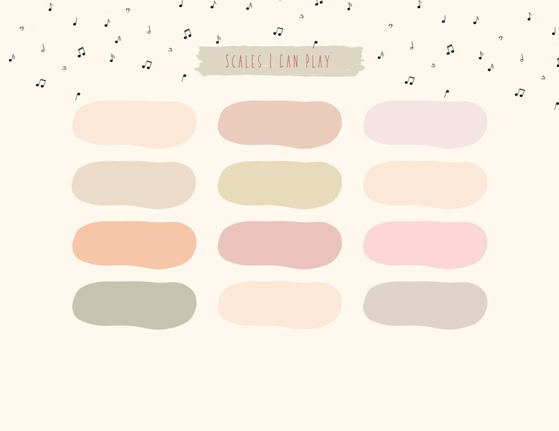 Piano Practice Charts Scale Tracker Practice Tracker Repertoire List ...