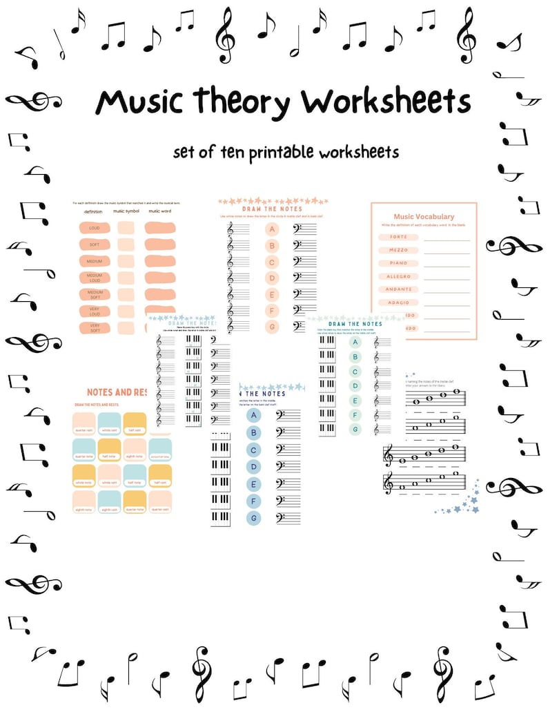 Music Worksheets Printable Music Theory Worksheets Homeschool Music ...