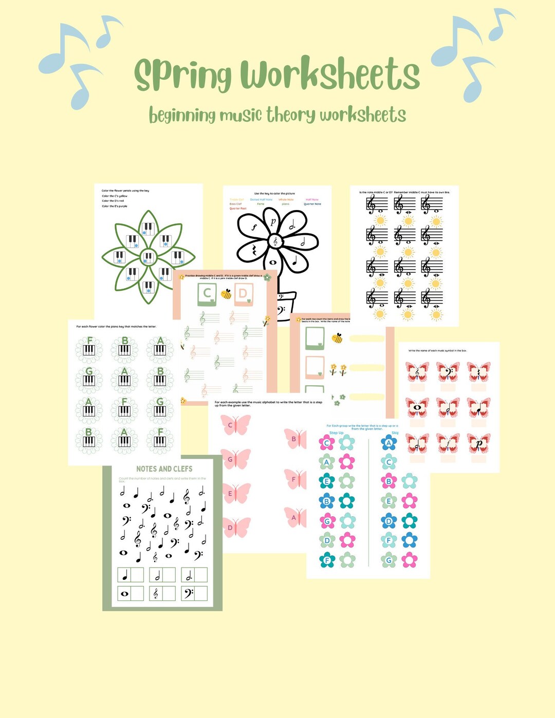Spring Music Worksheets Piano Lessons Music Lessons Music Printable ...