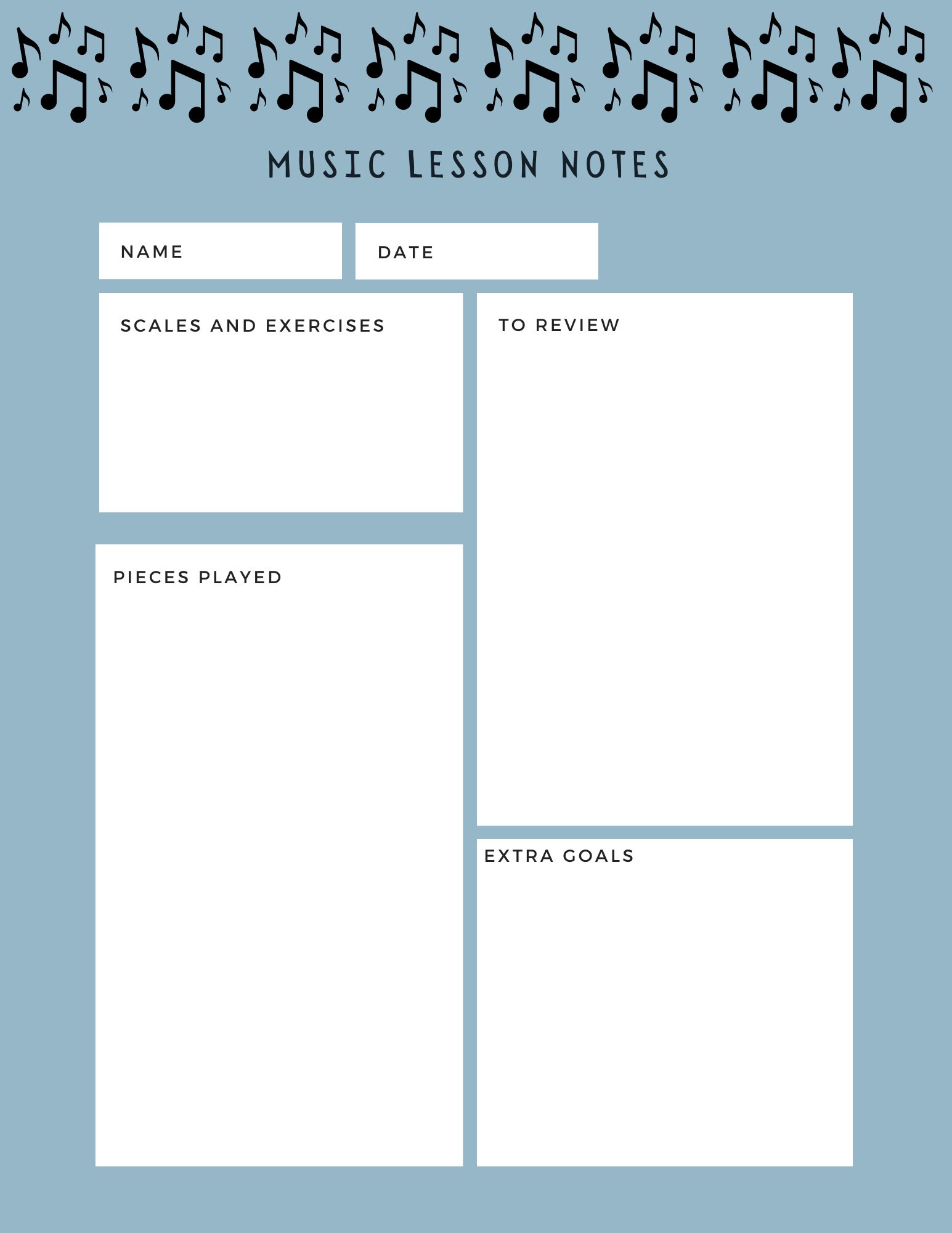 Music Assignment Printable. Music Lesson Piano Lesson Music Teacher ...
