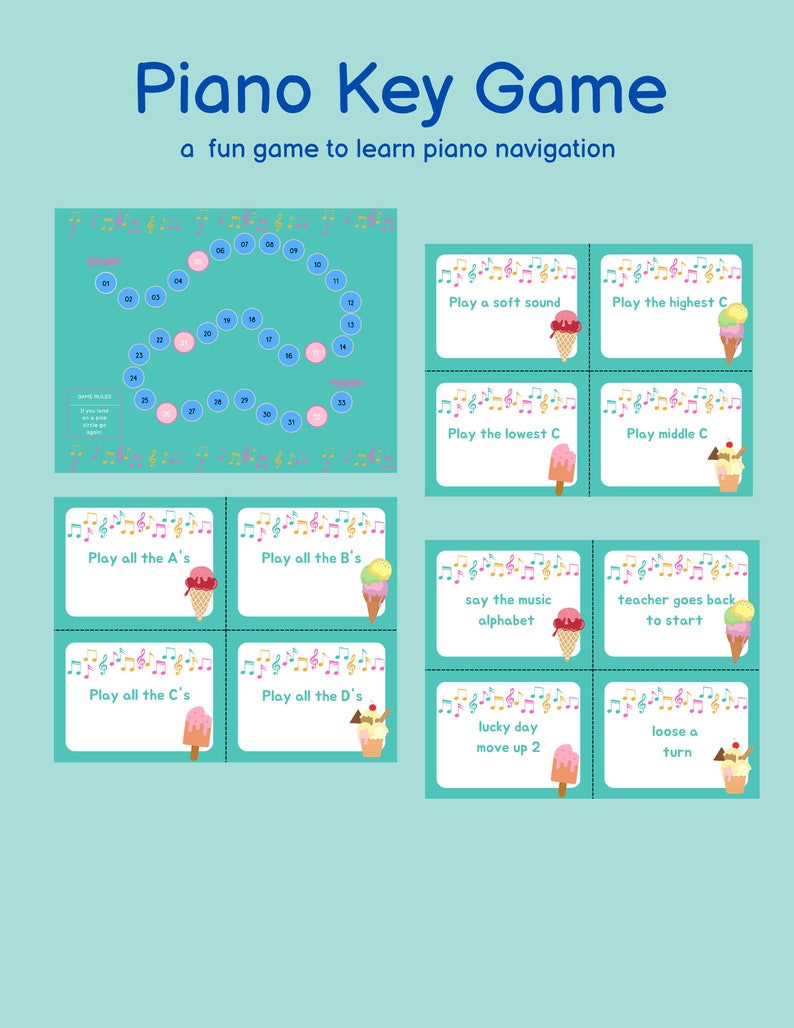 Beginning Piano Game Bundle Piano Games Music Games Music Education ...