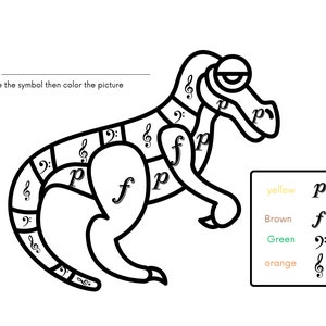 Dinosaur Music Symbol Piano Worksheets Music Worksheets Piano Lesson ...