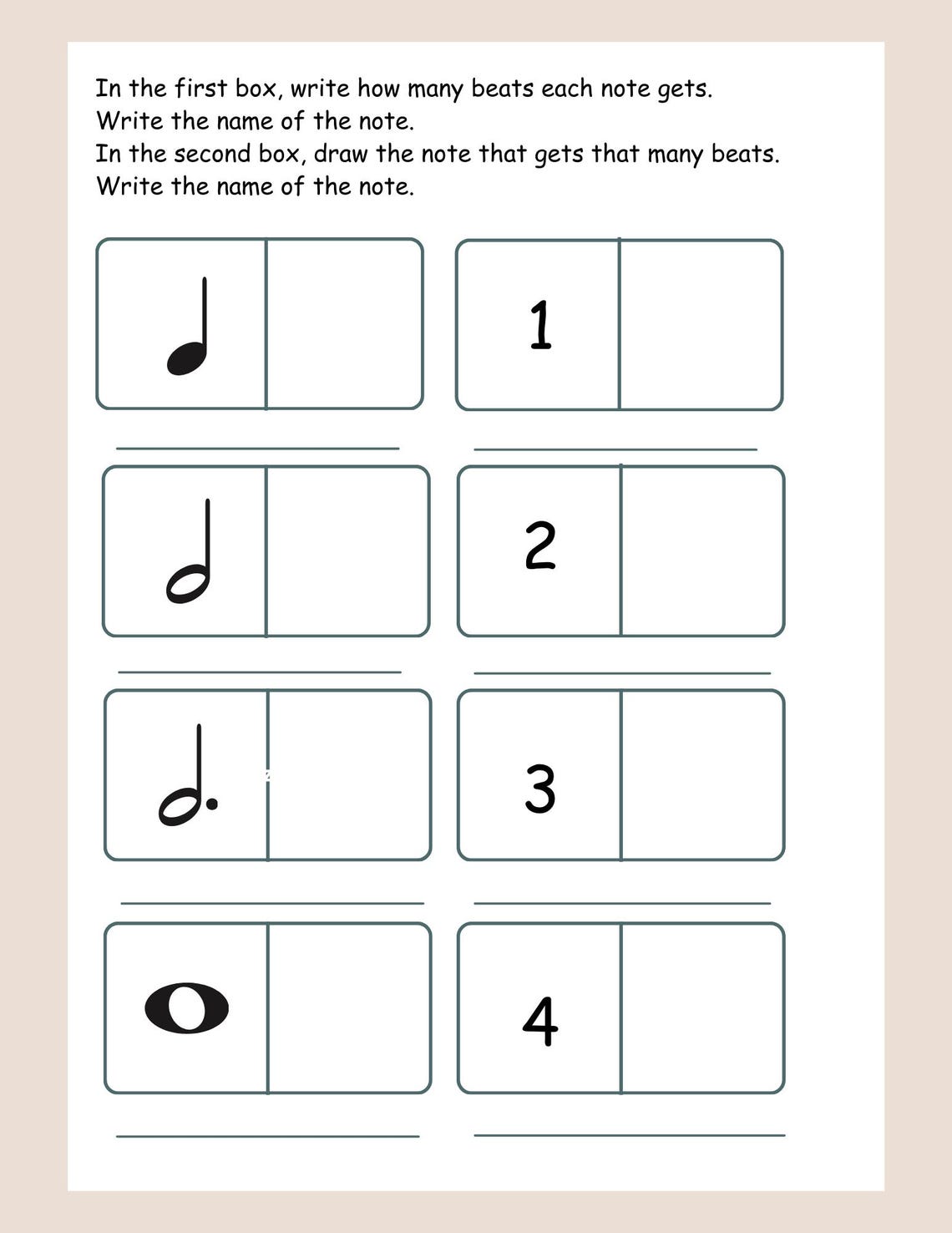 Music Note Worksheets Music Theory Worksheets Music Printable Music ...