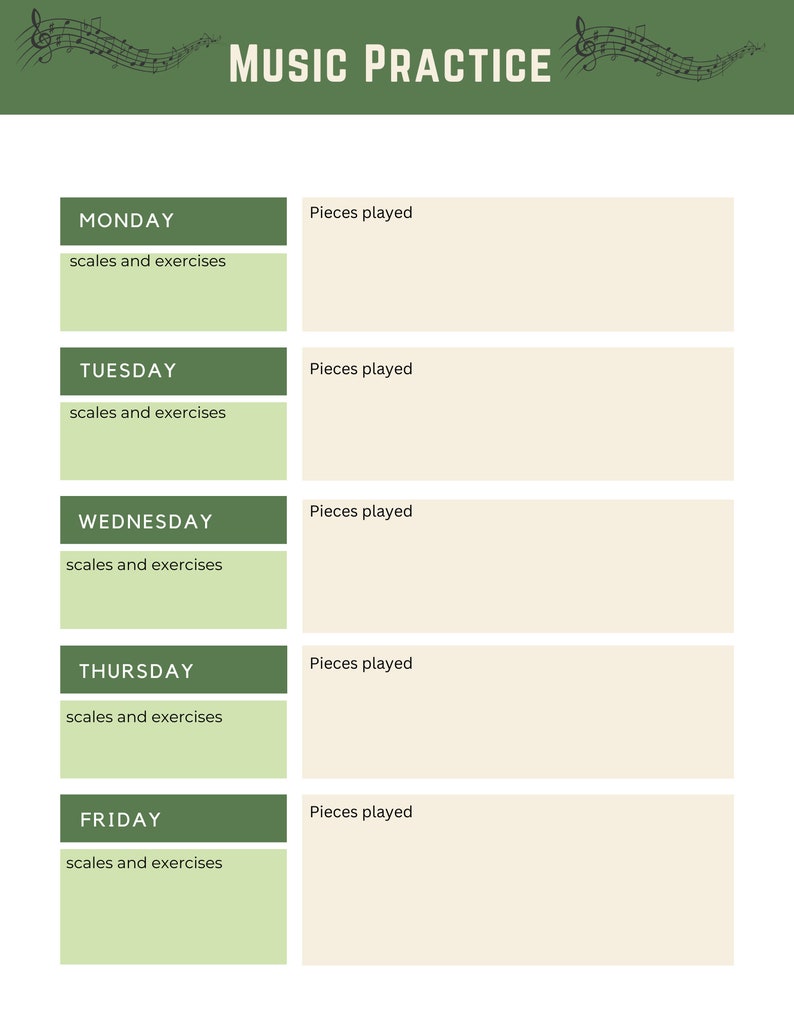 Music Assignment Sheets Piano Lessons Music Lessons Teacher Printable ...