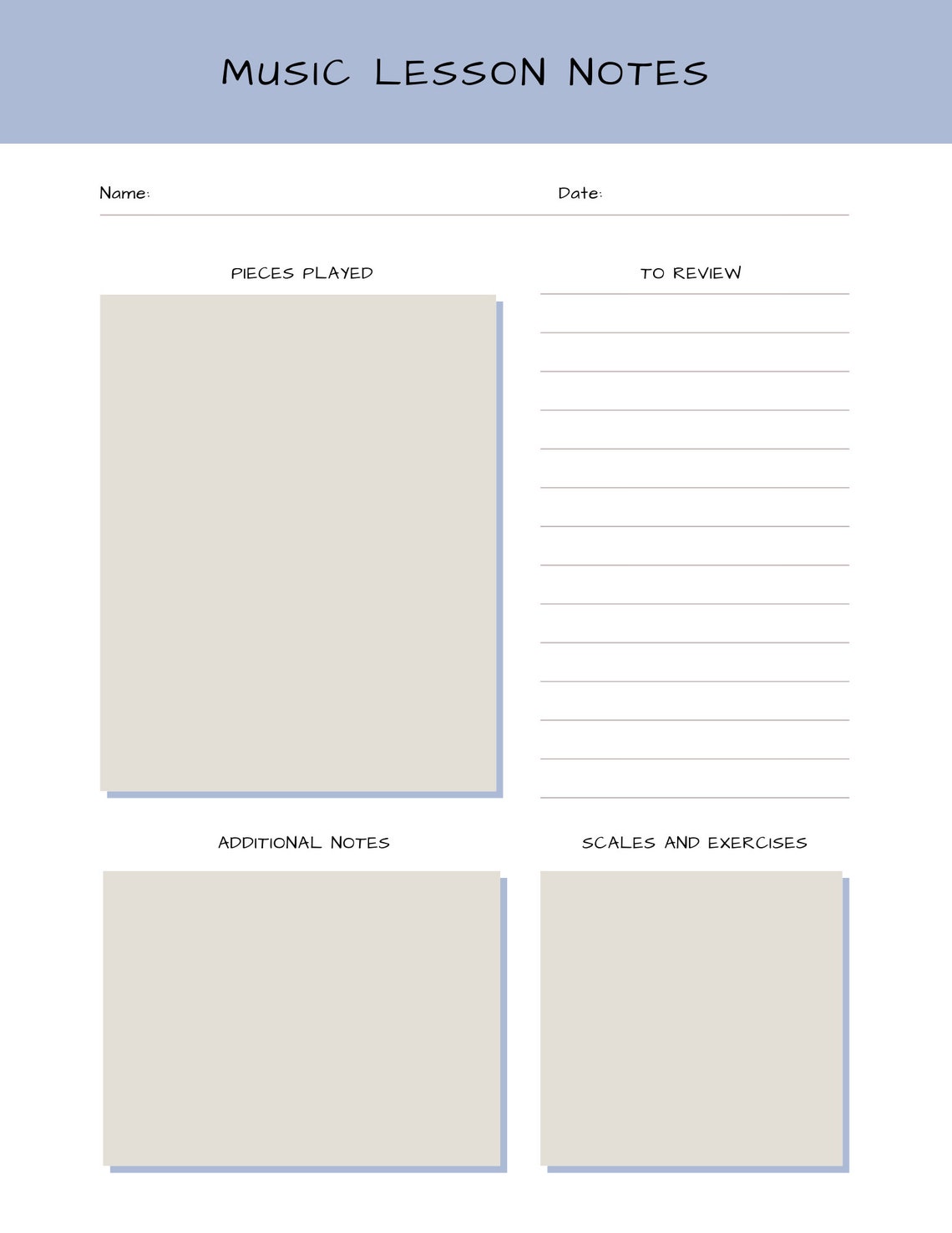 Music Assignment Printable. Music Lesson Piano Lesson Music Teacher ...