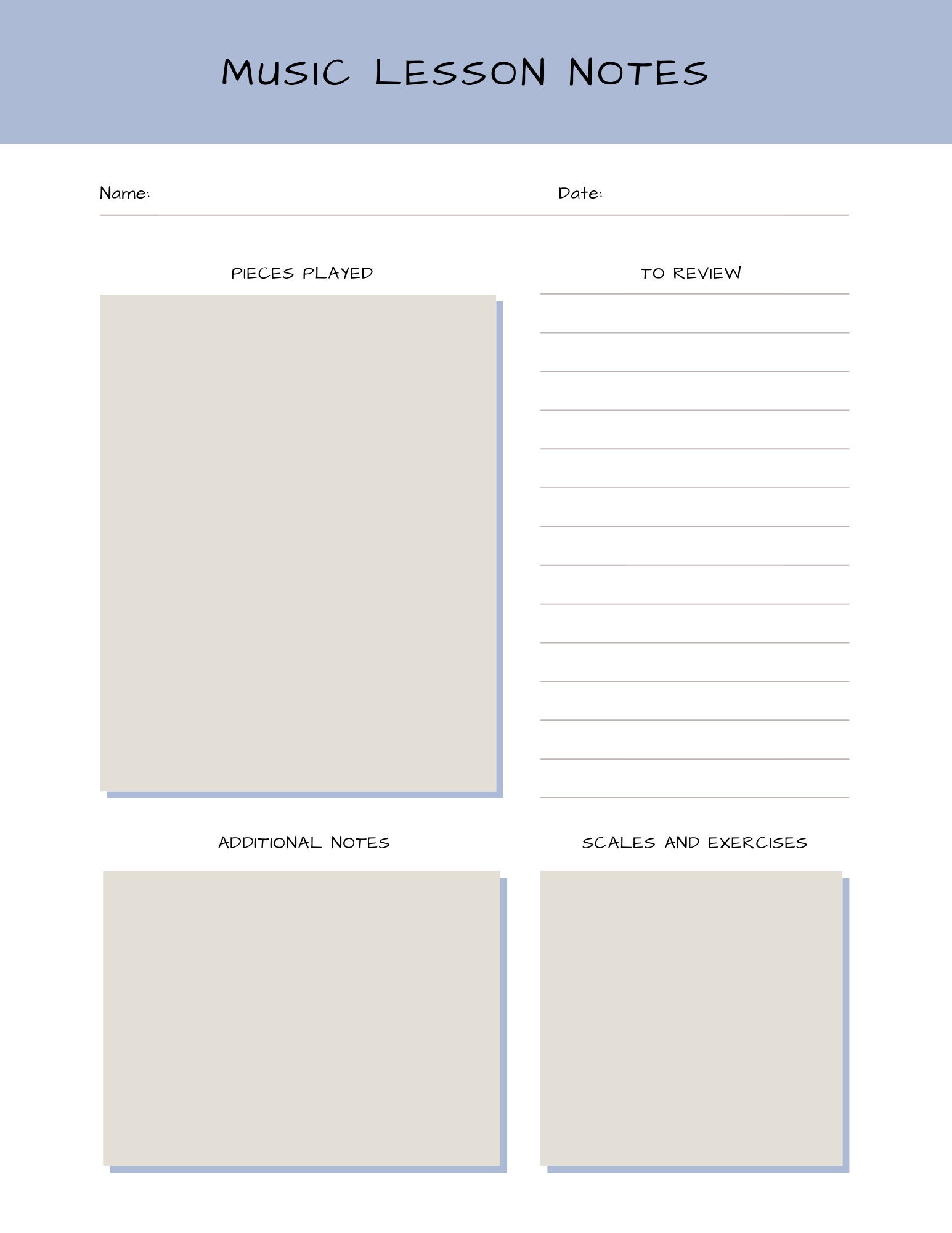 Music Assignment Printable. Music Lesson Piano Lesson Music Teacher ...