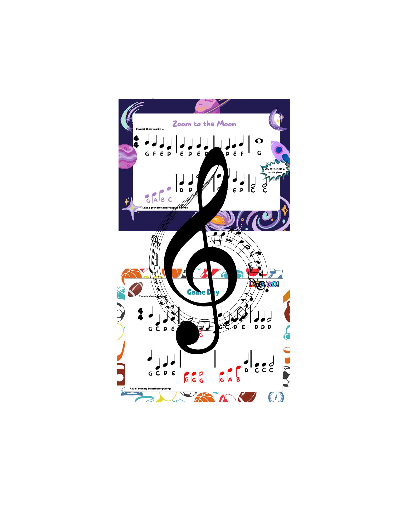 Piano Solos Pre Reading Beginning Piano Kindergarten Piano Homeschool ...