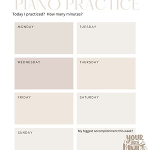 Piano Practice Charts Weekly Piano Lessons Music Lessons Practice ...