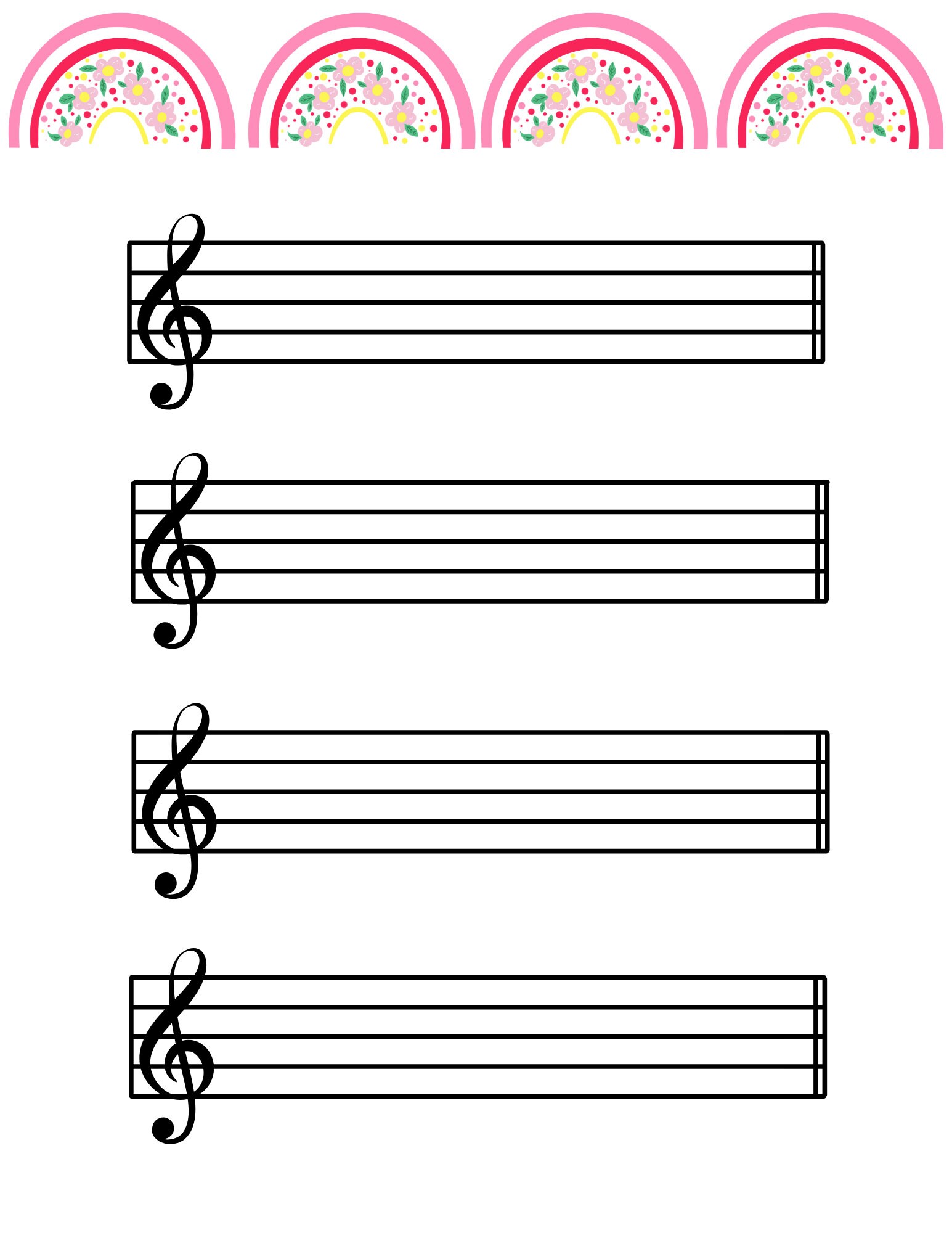 Manuscript Paper for Kids Manuscript Paper to Print Music Lesson Piano ...