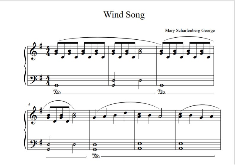 Windsong Piano Solo Piano Recital Piece Piano Lesson Piano Sheet Music ...