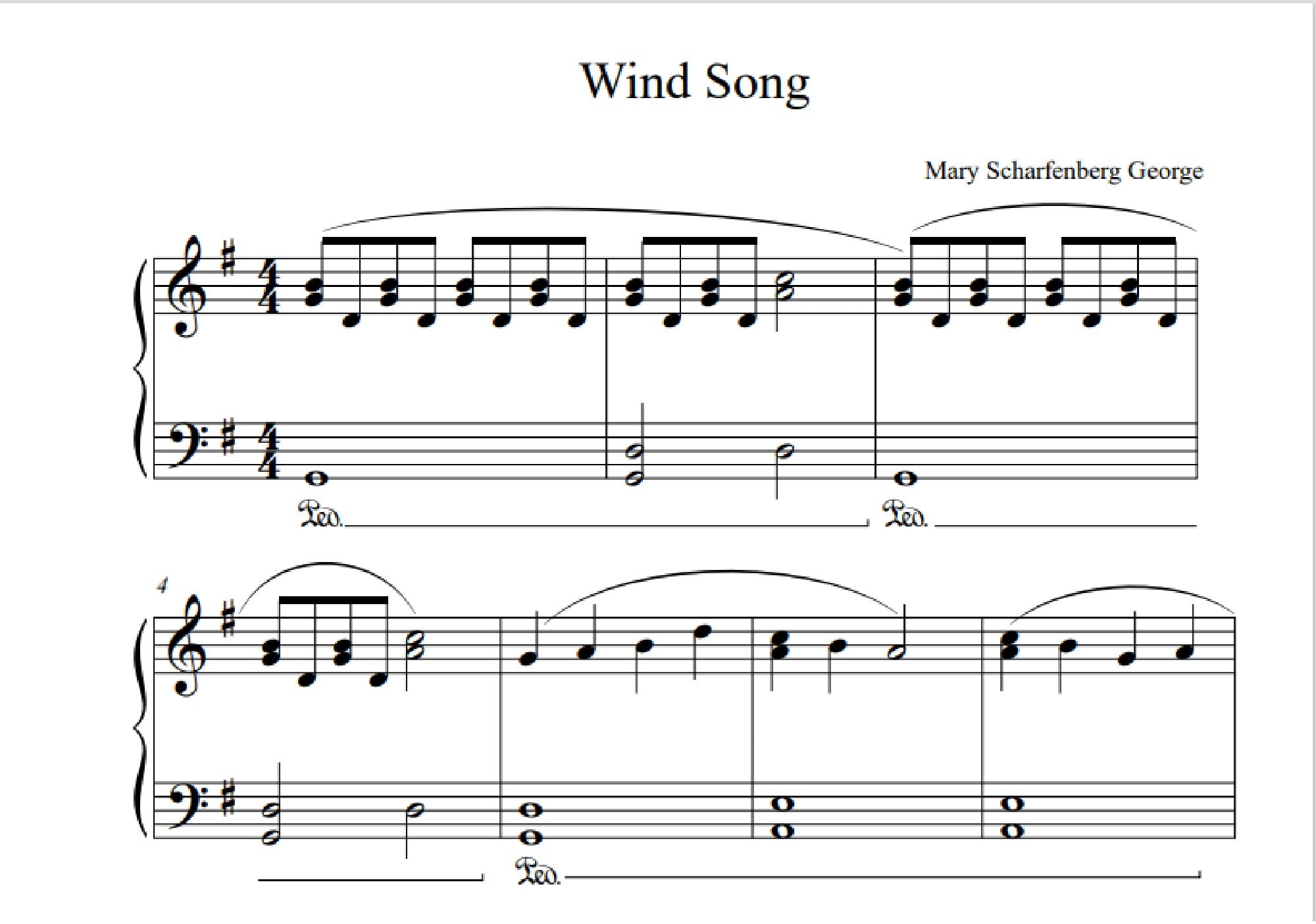 Windsong Piano Solo Piano Recital Piece Piano Lesson Piano Sheet Music ...