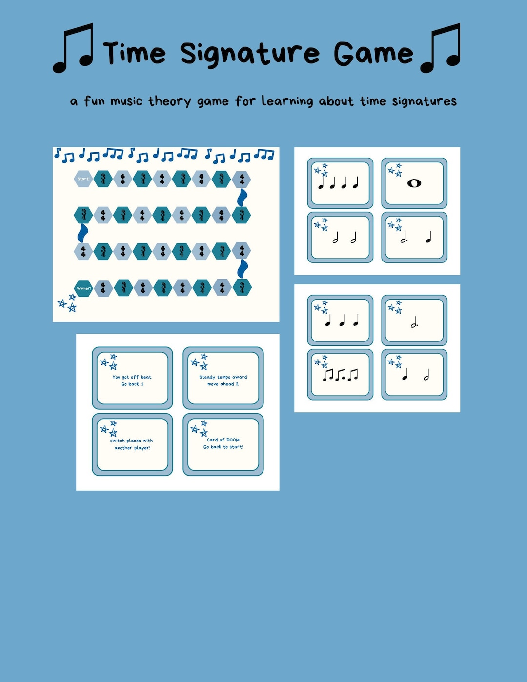 Rhythm Game Music Education Music Theory Game Music Printable ...