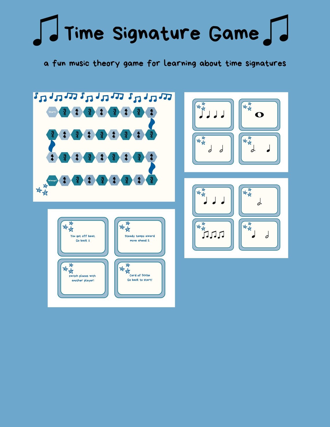 Rhythm Game Music Education Music Theory Game Music Printable ...